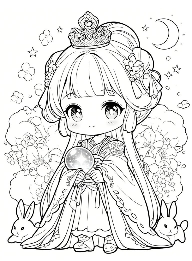 80+ Tranh tô màu công chúa anime xinh xắn cho fan manga