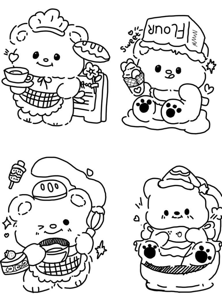 Bộ 99+ tranh tô màu sticker cute khiến bé mê tít